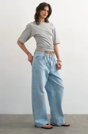 Topshop Drawcord Detail Crop Top