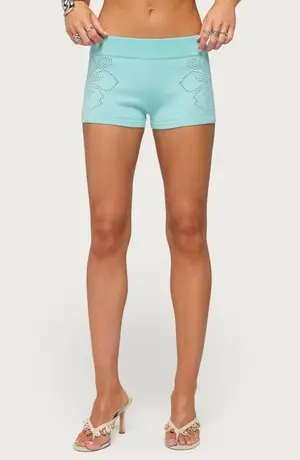 EDIKTED Open Knit Microshorts