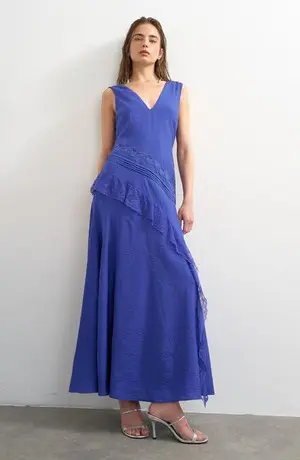 Topshop Lace Insert Maxi Dress