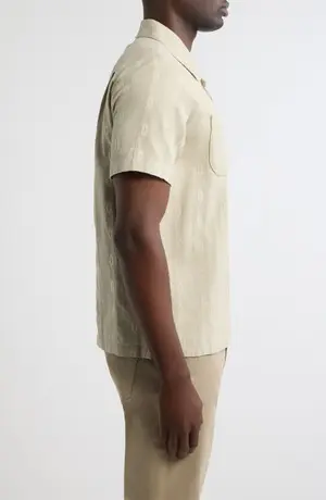 DARK SEAS Breezy Patterned Cotton Camp Shirt