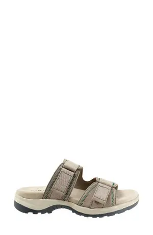 Softwalk Oasis Leather Slide Sandal - Grey Suede