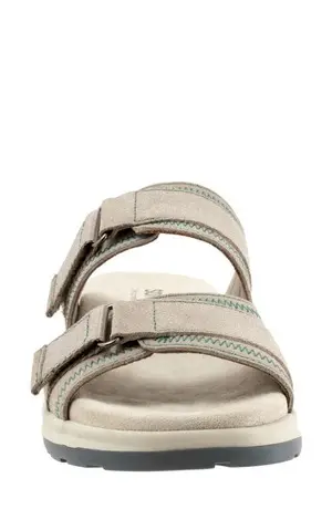 Softwalk Oasis Leather Slide Sandal - Grey Suede