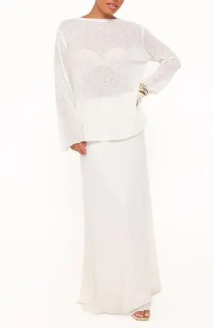 PETAL & PUP Lune Knit Skirt Set - Cream