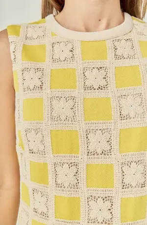 English Factory Crochet Patchwork Minidress