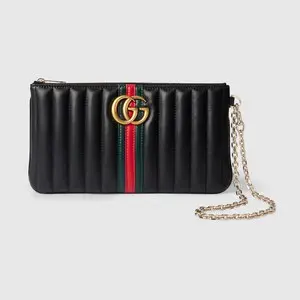 Gucci Gg Marmont Pouch With Strap Leather