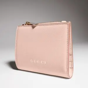 Gucci Small Wallet With Lettering Leather