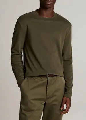 Vince Peached Face Jersey L/s Crew - Night Leaf