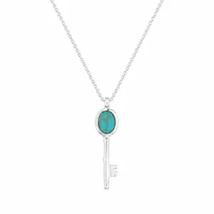 ORMIRO Shambhala Key Turquoise Necklace - Blue