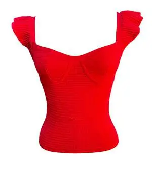 DIANA MOYA ATELIER Donna Corset Top In High Risk - Red