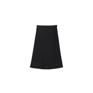 DĀL THE LABEL Modal Rib Knit Wrap Midi Skirt