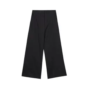 DĀL THE LABEL Cotton Twill Cropped Wide-leg Pants