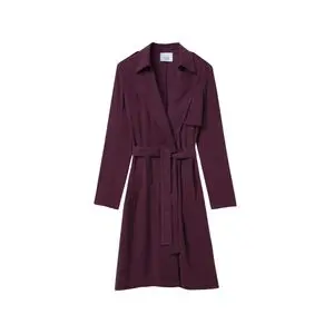 DĀL THE LABEL Flowy Lapel Trench Coat Mulberry