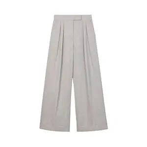 DĀL THE LABEL Wool Blend Pleated Wide Leg Trousers