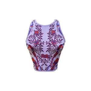 DIANA MOYA ATELIER Alessia Bird Jacquard Top In Pastel Lilac - Purple