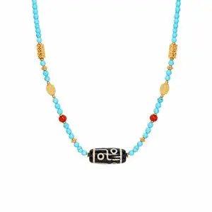 ORMIRO Dolma Turquoise & Dzi Bead Necklace