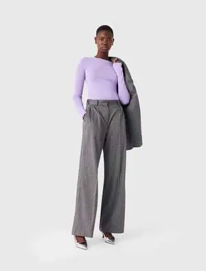 Maje Rhinestone Pinstripe Suit Trousers