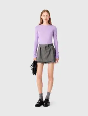Maje Rhinestone Embellished Tailored Skort