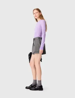 Maje Rhinestone Embellished Tailored Skort