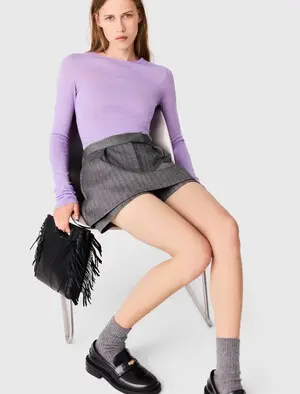 Maje Rhinestone Embellished Tailored Skort