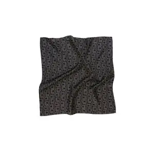 DĀL THE LABEL Monogram Silk Scarf - Black