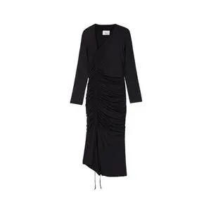 DĀL THE LABEL Modal Ruched Asymmetric Midi Dress