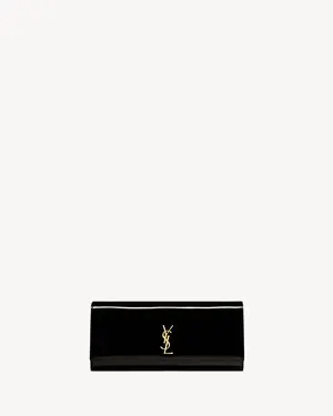 Saint Laurent Kate Clutch In Patent Leather - Black