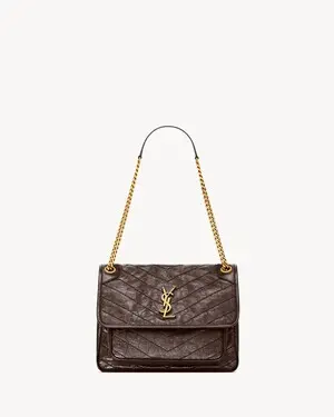Saint Laurent Niki Medium In Vintage Leather - Arabica