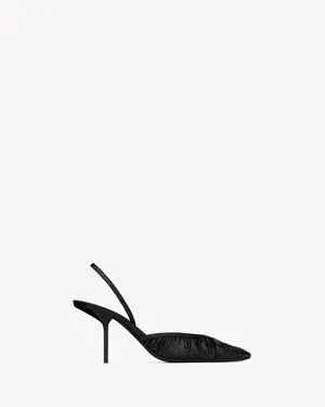 Saint Laurent Folie Slingback Pumps In Smooth Leather And Faux-python