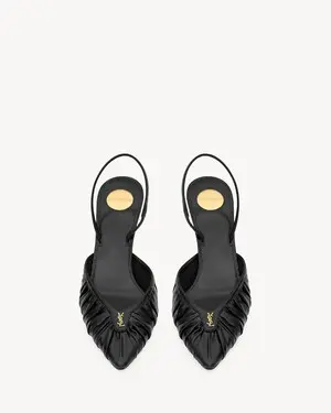 Saint Laurent Folie Slingback Pumps In Smooth Leather And Faux-python