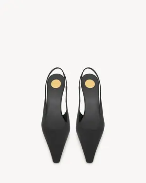 Saint Laurent Goya Slingback Pumps In Satin Crepe