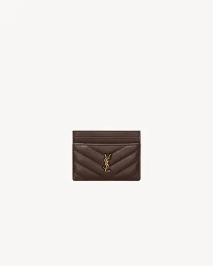 Saint Laurent Cassandre Card Case In Lambskin - Arabica