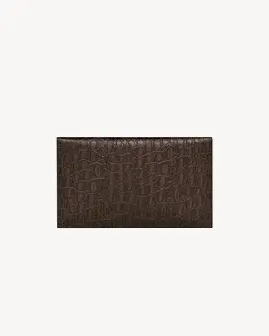Saint Laurent Pouch In Crocodile-embossed Leather