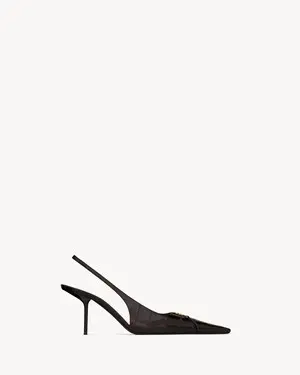 Saint Laurent Babylone Breteuil Slingback Pumps In Hagfish