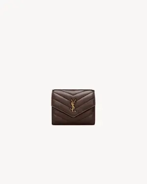 Saint Laurent Cassandre Multi-fold Wallet In Lambskin - Arabica