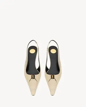 Saint Laurent Babylone Breteuil Slingback Pumps In Hagfish