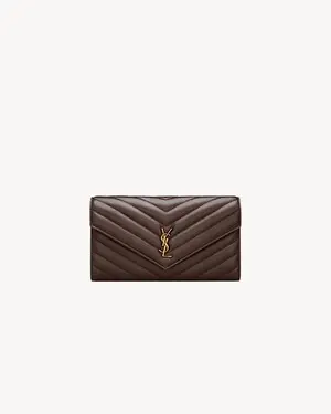 Saint Laurent Cassandre Large Flap Wallet In Lambskin Arabica