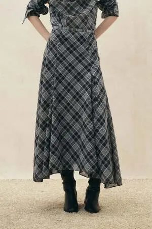 Fabrique Plaid Panel Skirt