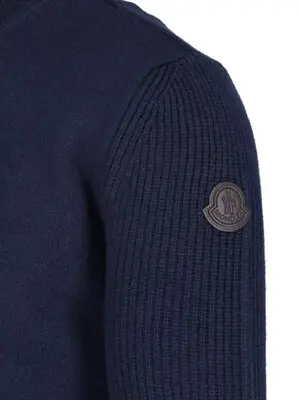 Moncler Cardigan In Virgin Wool And Cashmere