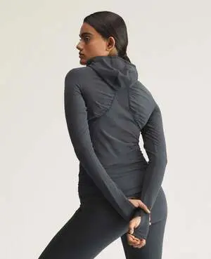 Stella McCartney X Adidas Studio Ruched Long Sleeve Top - Black