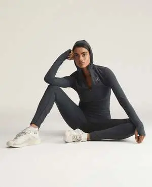 Stella McCartney X Adidas Studio Ruched Long Sleeve Top - Black