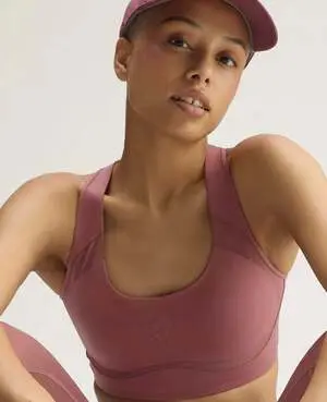 Stella McCartney Adidas Power Impact Medium-support Training Bra - Maroon