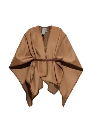Max Mara Belted Wool Poncho - Brown