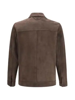 SALVATORE SANTORO Button-front Suede Jacket