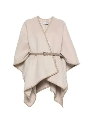 Max Mara Colomba Belted Poncho - Brown