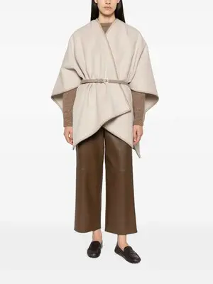 Max Mara Colomba Belted Poncho - Brown