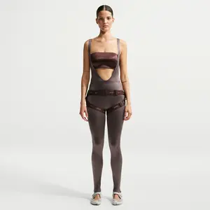Nike Skims Satin Shine High-waisted Bonded 29" Leggings - Brown