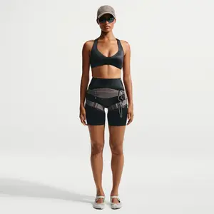 Nike Skims Satin Shine Bonded Biker Shorts - Black