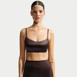 Nike Skims Satin Shine Scoop Cami Bra - Brown