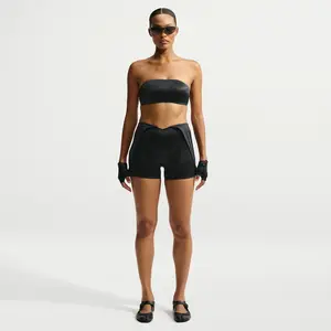 Nike Skims Satin Shine Suspender Shorts - Black