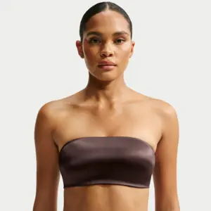 Nike Skims Satin Shine Convertible Bandeau Bra - Brown